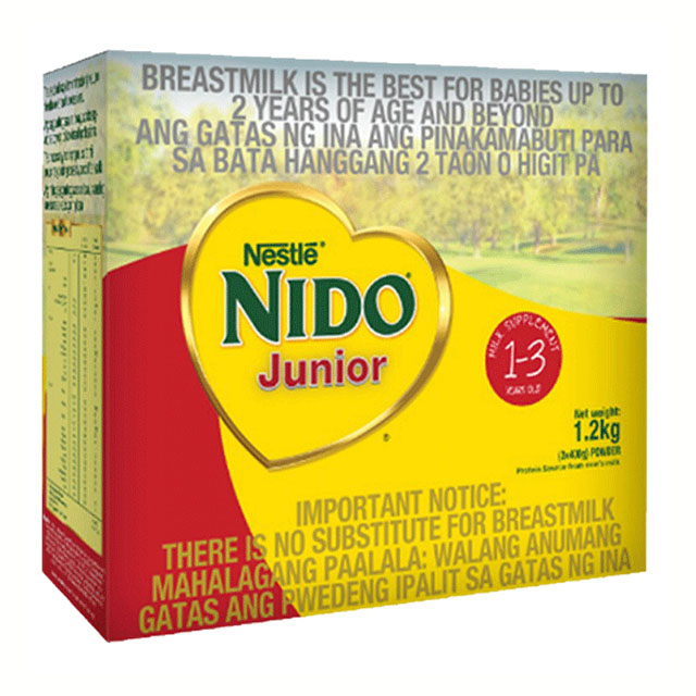 Nestle, Nido Milk Jr. 1-3 Years Old (160g, 370g, 700g, 900g, 1.2 kg, 1.6 kg, 2 kg), NID23.